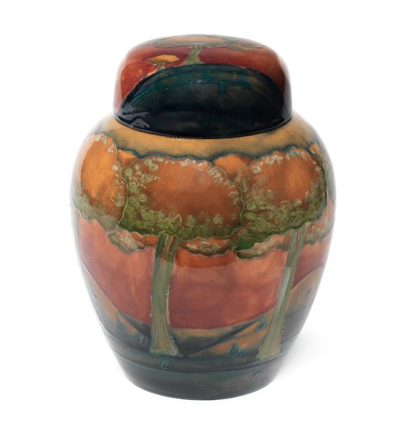 Bonhams : William Moorcroft 'Eventide' a Large Ginger Jar and Cover ...