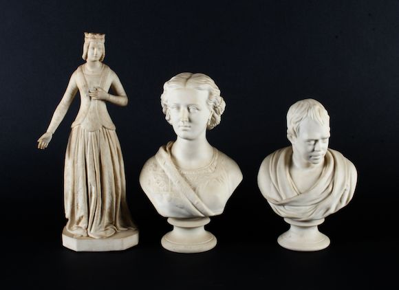 Bonhams : A Copeland parian bust of Princess Alexandra, a J & T ...