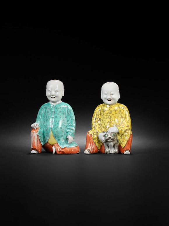 Bonhams : Two amusing crouching figures Late 18th/early 19th century