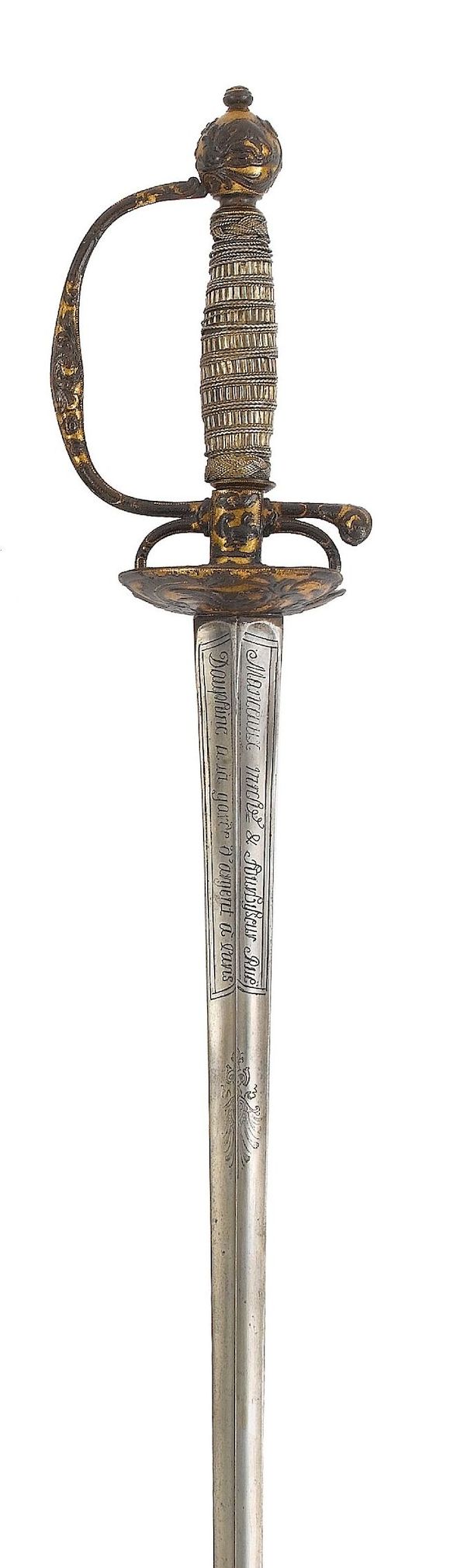 Bonhams : A French Small-Sword With Chiselled And Gilt Hilt