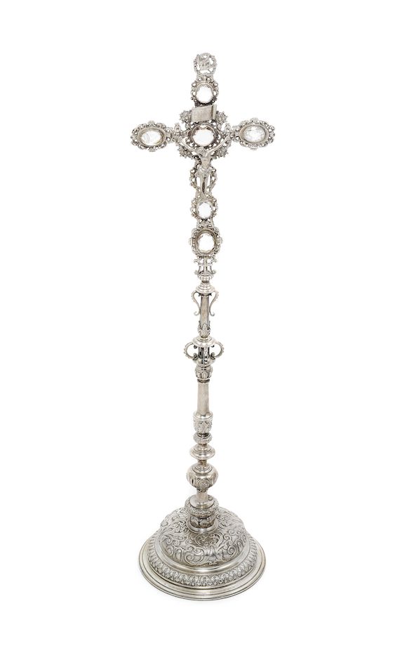 Bonhams : A 20th century and earlier Continental silver Altar cross ...