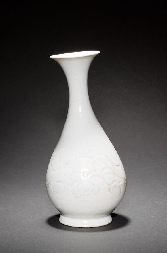 Bonhams : A Yingqing vase of yu hu chun ping form, decorated with ...