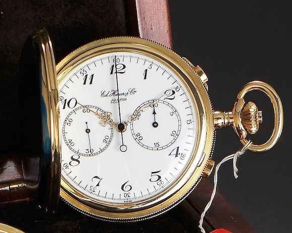 Bonhams : Ed. Heuer & Co. An 18ct gold keyless wind split time ...