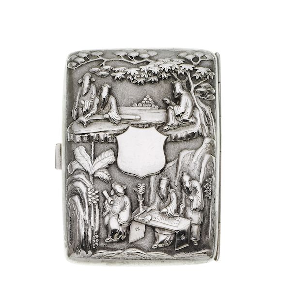 Bonhams : A Chinese silver card case, by Sing Fat, character mark and 90