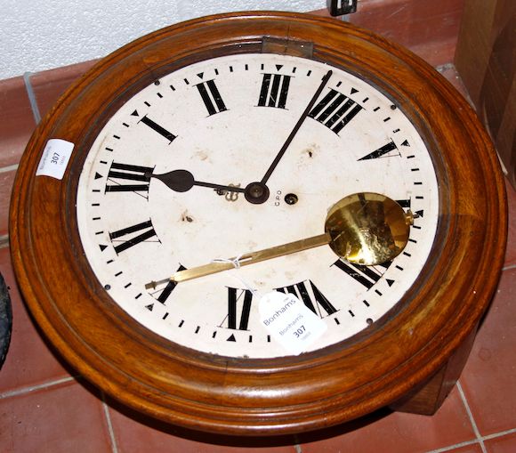 Bonhams : An early 20th Century GPO mahogany wall clock
