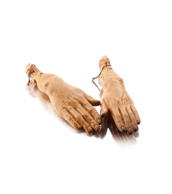 Bonhams : A pair of rare and unusual Scottish pottery hands Possibly ...