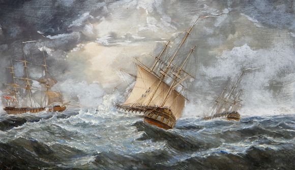 Bonhams : Attributed to George Napier (British, 19th Century) Shipping ...