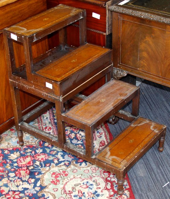 Bonhams : A set of Regency style folding library steps