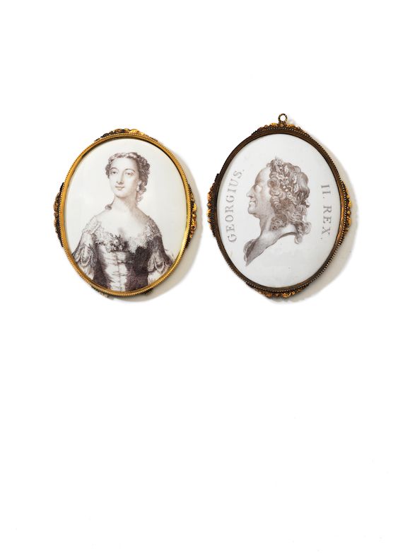 Bonhams : A Battersea enamel portrait medallion of Elizabeth Gunning ...