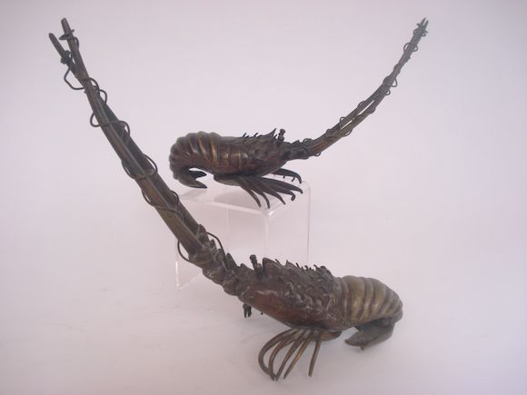 Bonhams : Two lobsters/crayfish Japanese