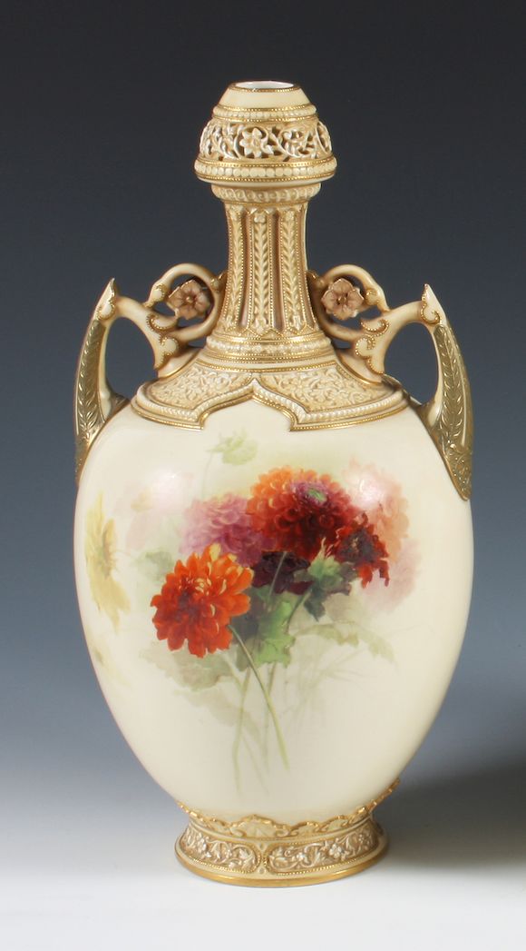 Bonhams : A Royal Worcester vase in Persian style by Edward Raby, dated ...