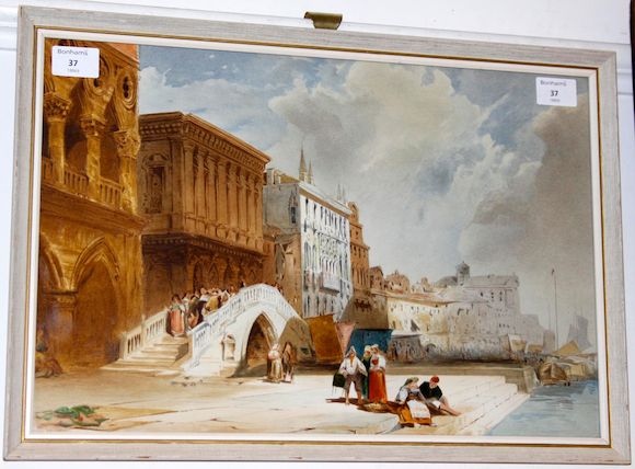 Bonhams : Circle of Samuel Prout, FSA, OWS (British, 1783-1852) Figures ...