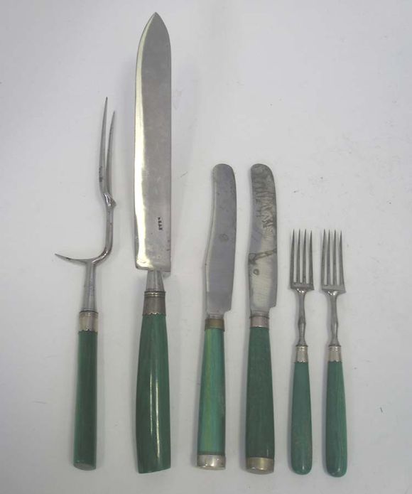 Bonhams : A set of twelve late 18th / early 19th century green stained ...