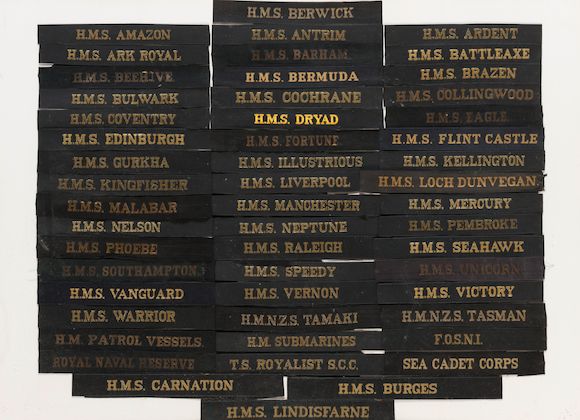 Bonhams : A framed display of fifty two Cap Tallies