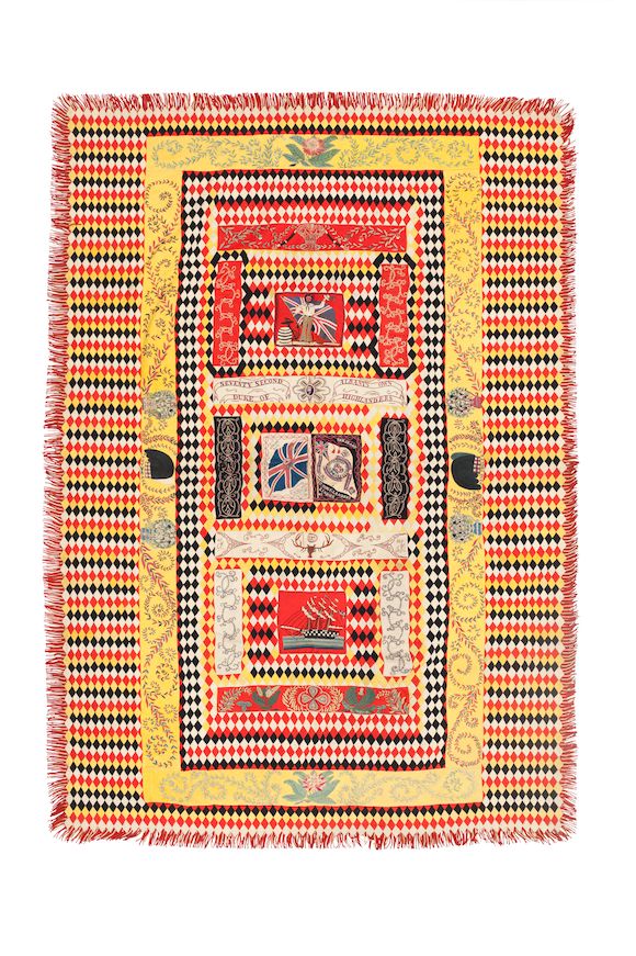 Bonhams : A mid-Victorian Regimental bed rug exhibited in the Glasgow ...