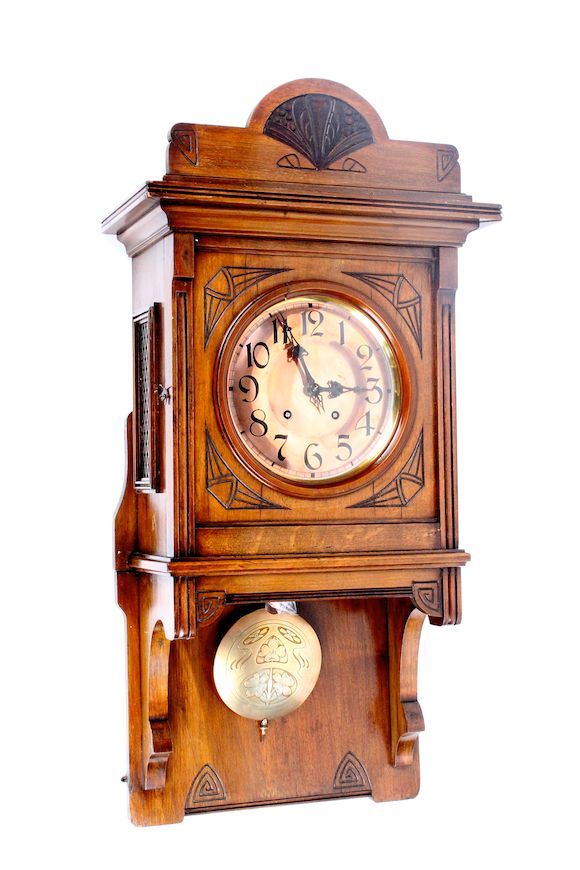 Bonhams : A circa 1900 Continental walnut wall clock, in the ...