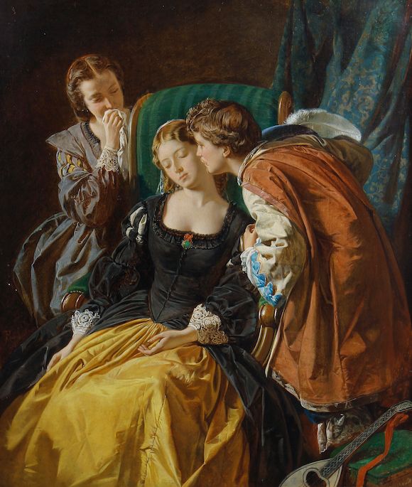 Bonhams : Thomas Edward Roberts (British 1820-1901) A stolen kiss