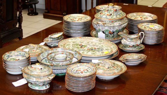 Bonhams : A Chinese famille rose, export porcelain, ninety-one piece ...