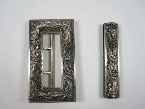 Bonhams : A silver belt buckle and loop Maker's mark Jm, the loop J ...