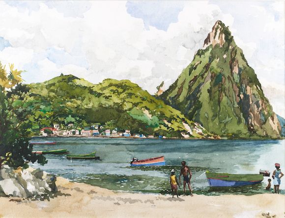 Bonhams : Walcott (20th Century) Petit Pitton, St Lucia