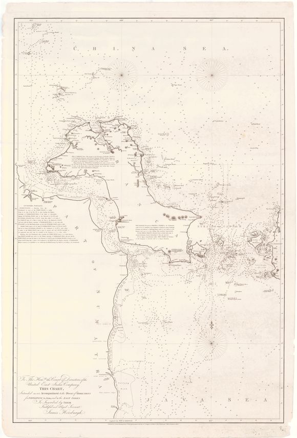 Bonhams : CHINA SEA HORSBURGH (JAMES) [The Straits of Gaspar], 1853 ...