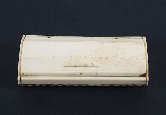 Bonhams : An early 19th century Prisoner-of-War work carved bone snuff box