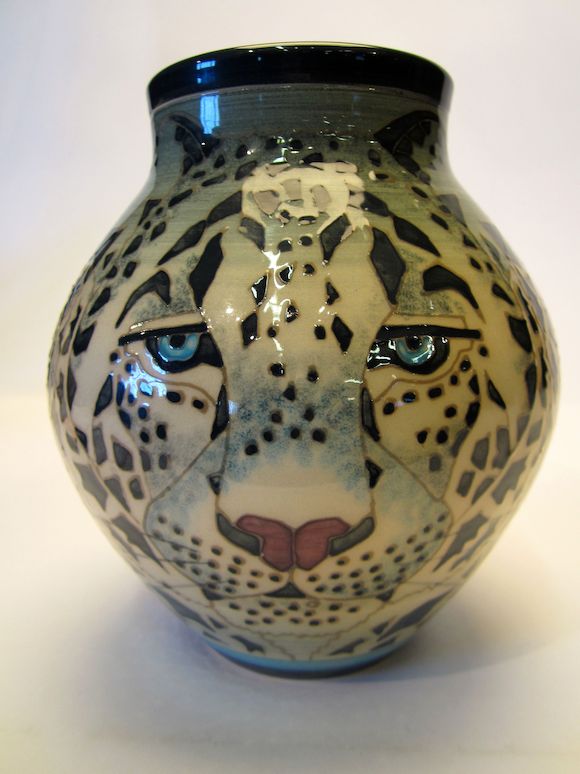 Bonhams : A Sally Tuffin Dennis China Works 'Mr. T Snow Leopard' vase ...