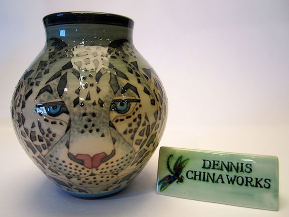 Bonhams : A Sally Tuffin Dennis China Works 'Mr. T Snow Leopard' vase ...