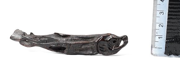 Bonhams : A umimatsu netsuke of a dessiccated fish Early 19th century