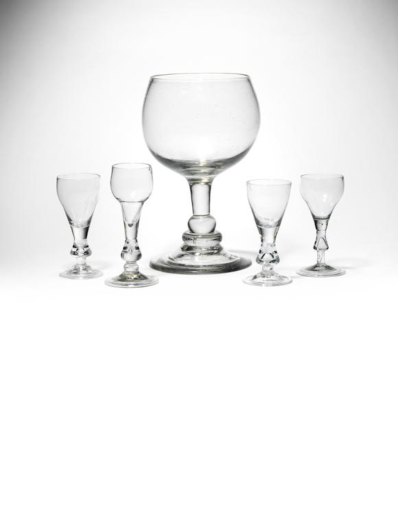 Bonhams A Heavy Baluster Wine Glass Circa 1725