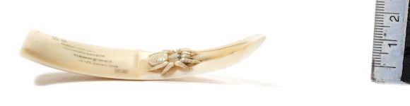 Bonhams : A wild-boar-tusk netsuke of a spider By Seiyodo Bunshojo ...