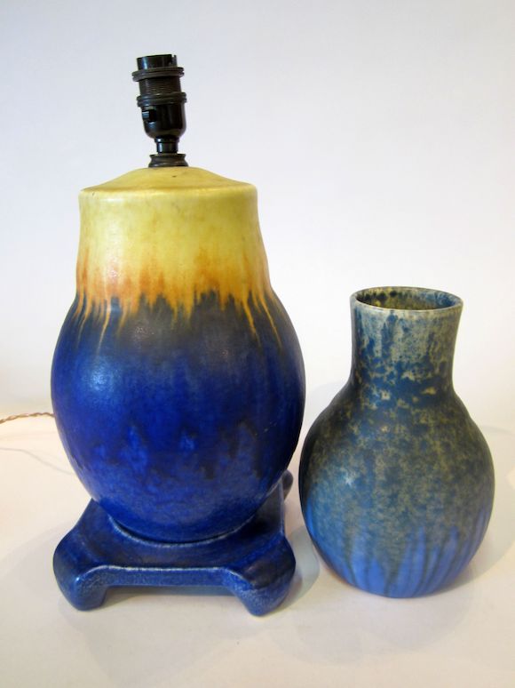 Bonhams : A Ruskin pottery table lamp Dated 1931