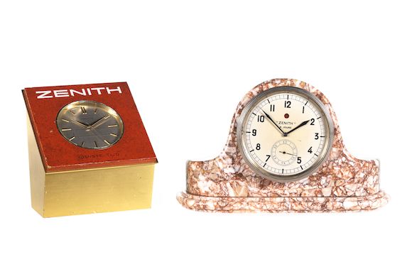 Bonhams : A 20th century bezel winding marble mantel clock together ...