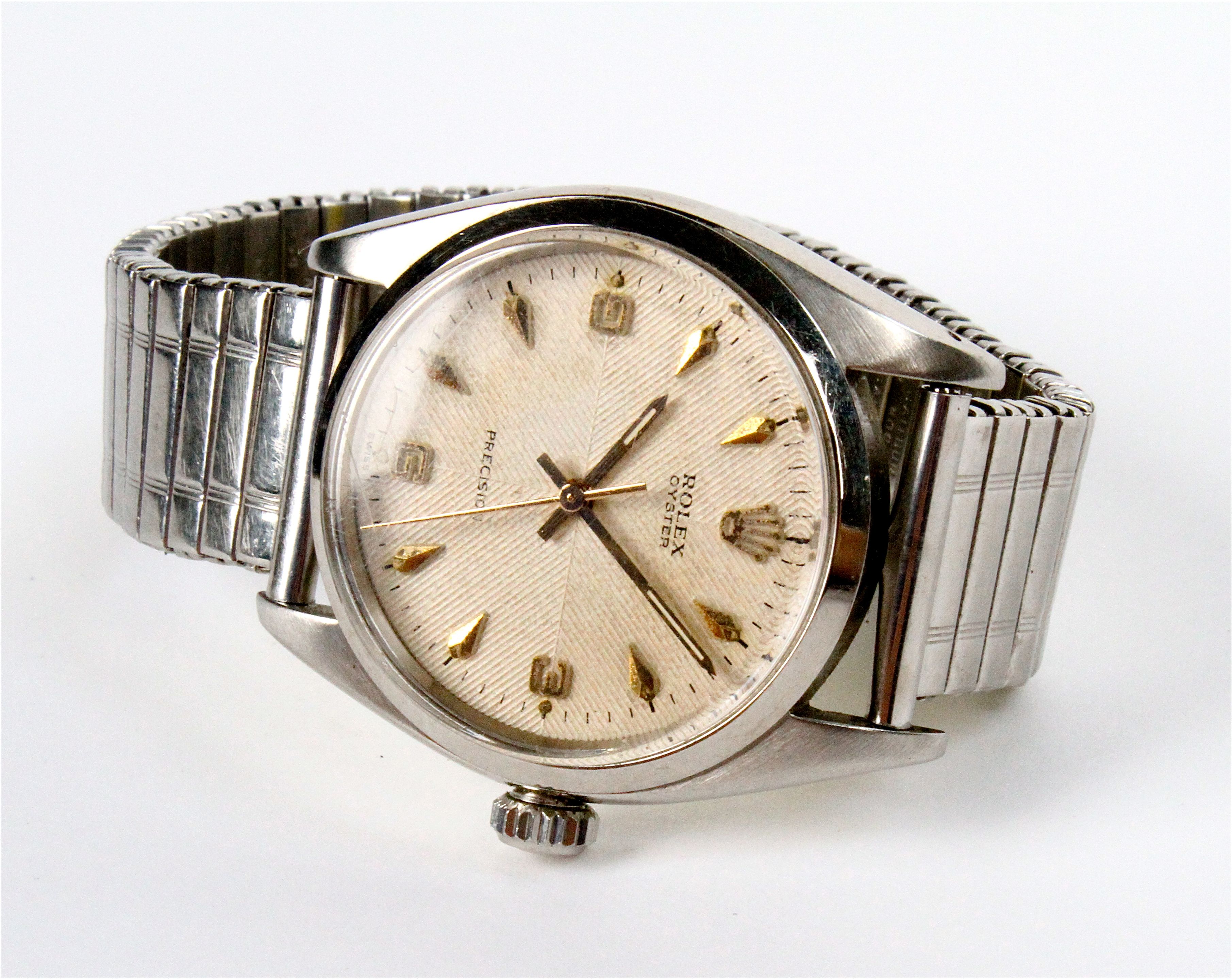 Bonhams : A circa 1950 Rolex Oyster precision steel gentleman's wristwatch