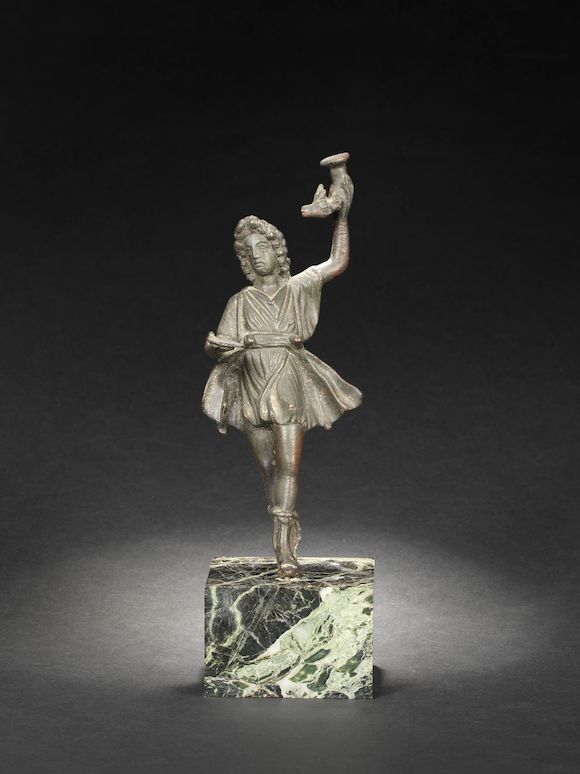 Bonhams : A Roman bronze figure of Lar