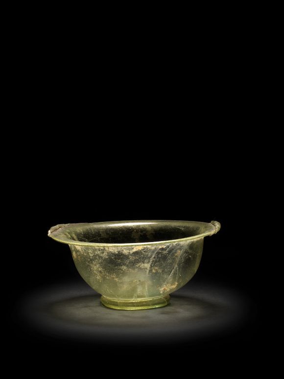 Bonhams : A Roman moss green glass bowl