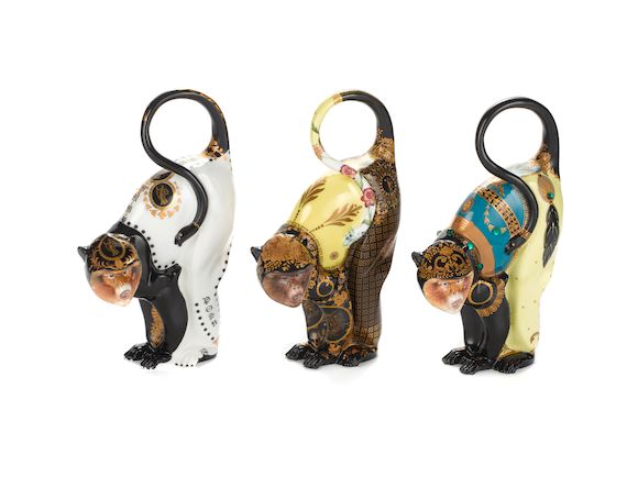 Bonhams : Alex Hooper for Minton 'Posh & Becks' a Monkey in Unique ...