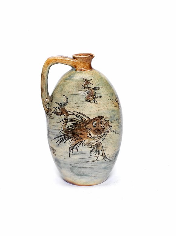 Bonhams : Martin Brothers A Large Flagon with Grotesque Fish, 1897