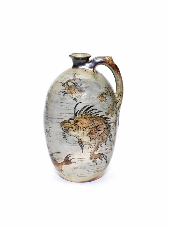 Bonhams : Martin Brothers A Large Flagon with Grotesque Fish, 1897
