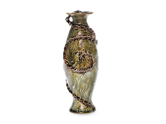 Bonhams : Frank Butler for Doulton Lambeth an Unusual Vase with Applied ...