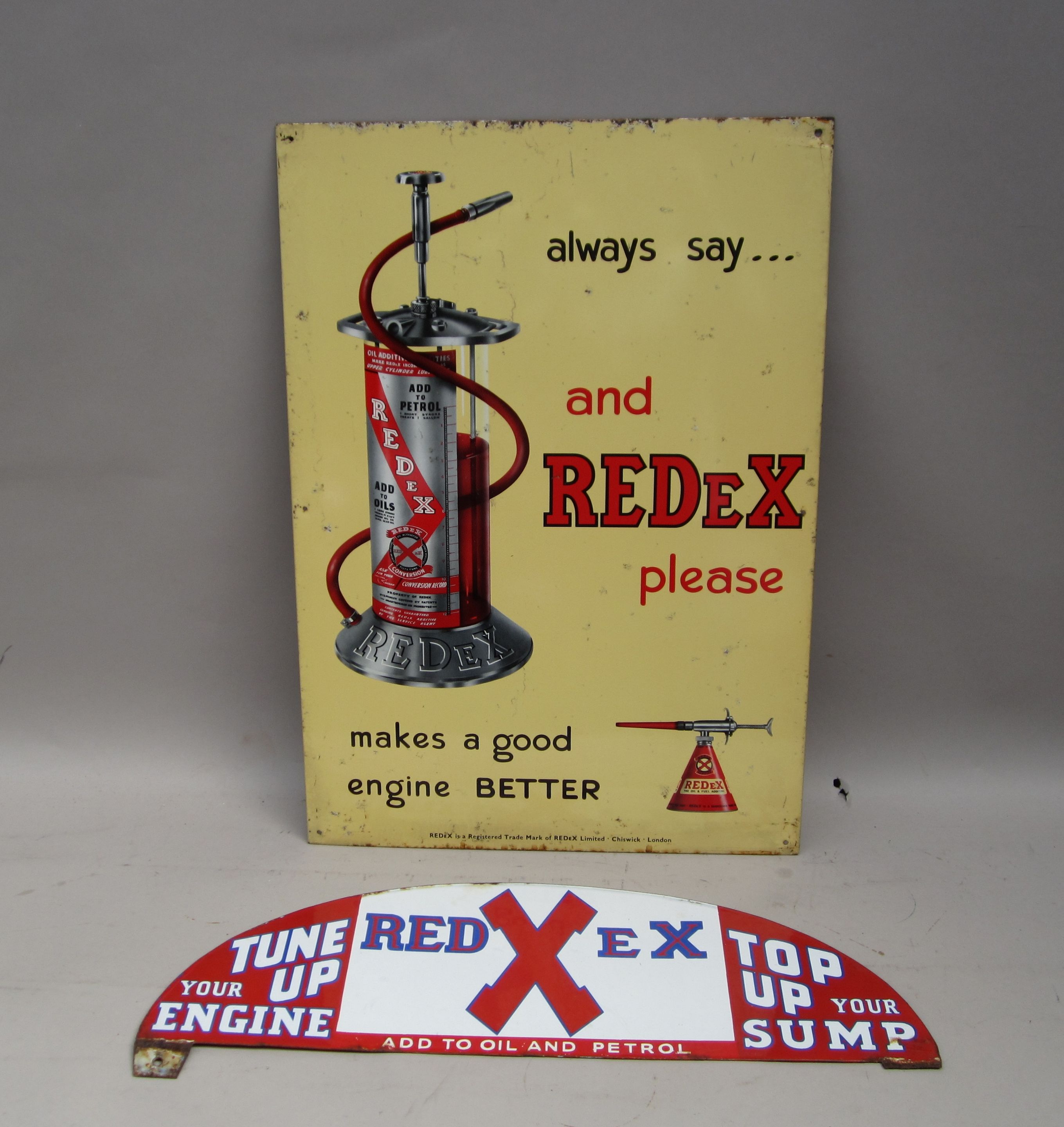 Bonhams Cars : A Redex enamel sign,