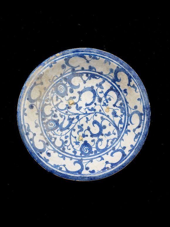 Bonhams : A Timurid/ Safavid underglaze-painted pottery Dish Persia ...