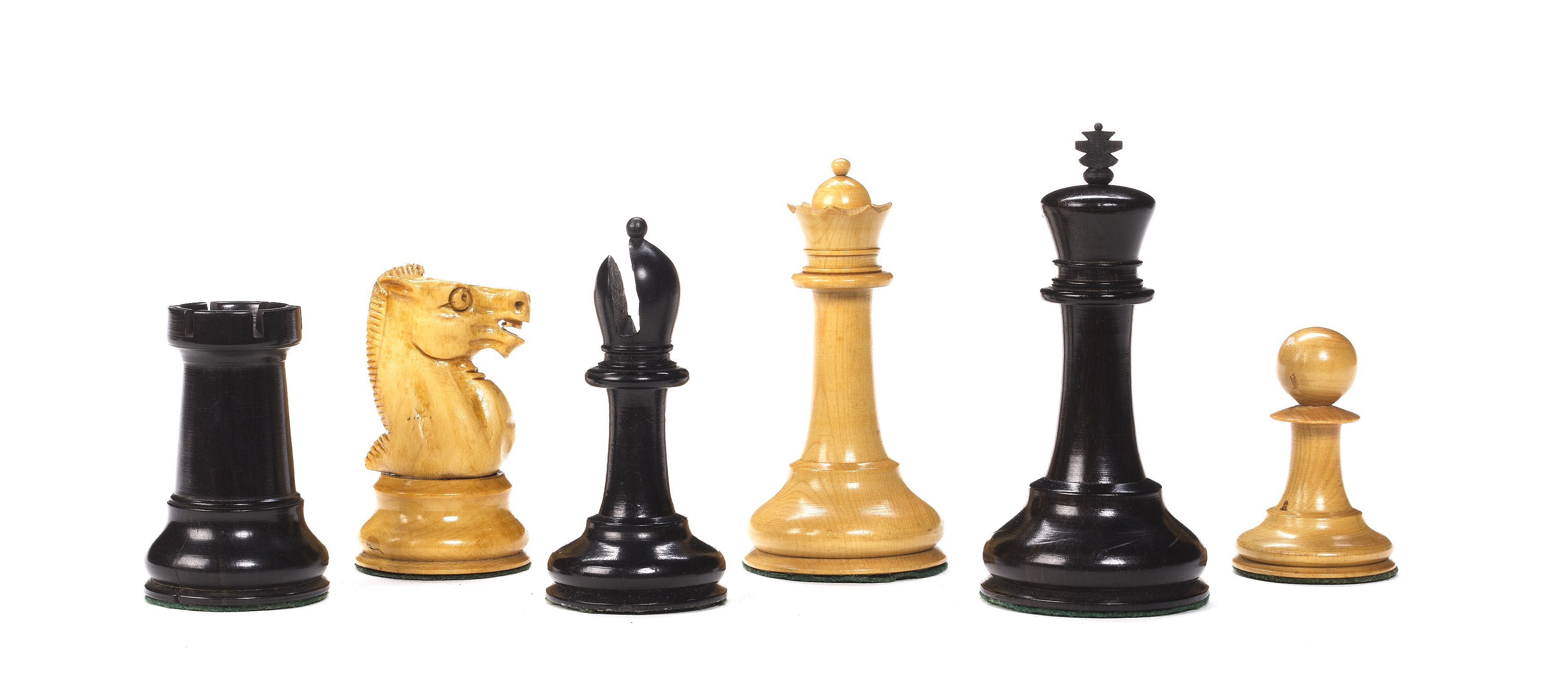 Bonhams : A Staunton Pattern weighted boxwood and ebony chess set ...