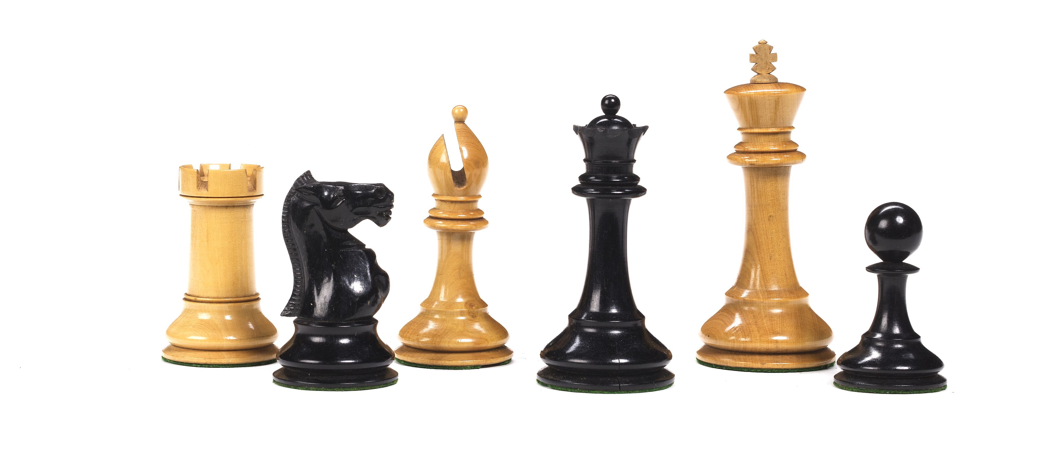 Bonhams : A Staunton Pattern weighted boxwood and ebony chess set in ...
