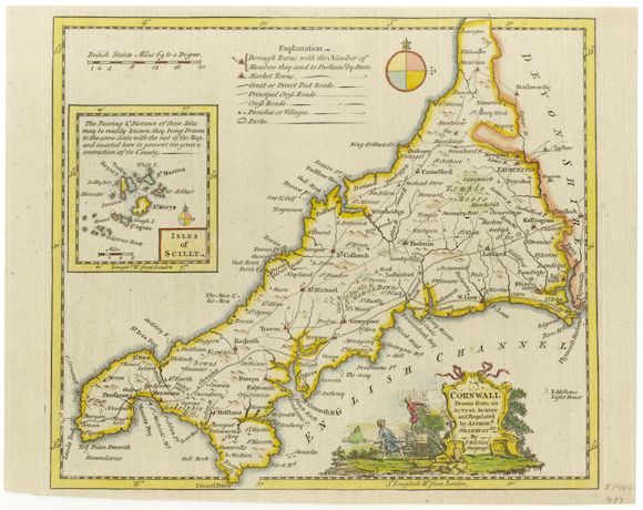Bonhams : SELLER (JOHN) Cornwall, engraved map, [1695 or later]; and ...