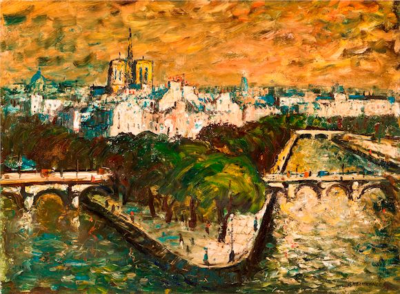 Bonhams : George Lawrence (1901-1981) Vert Galant, Isle de la Cite 1966