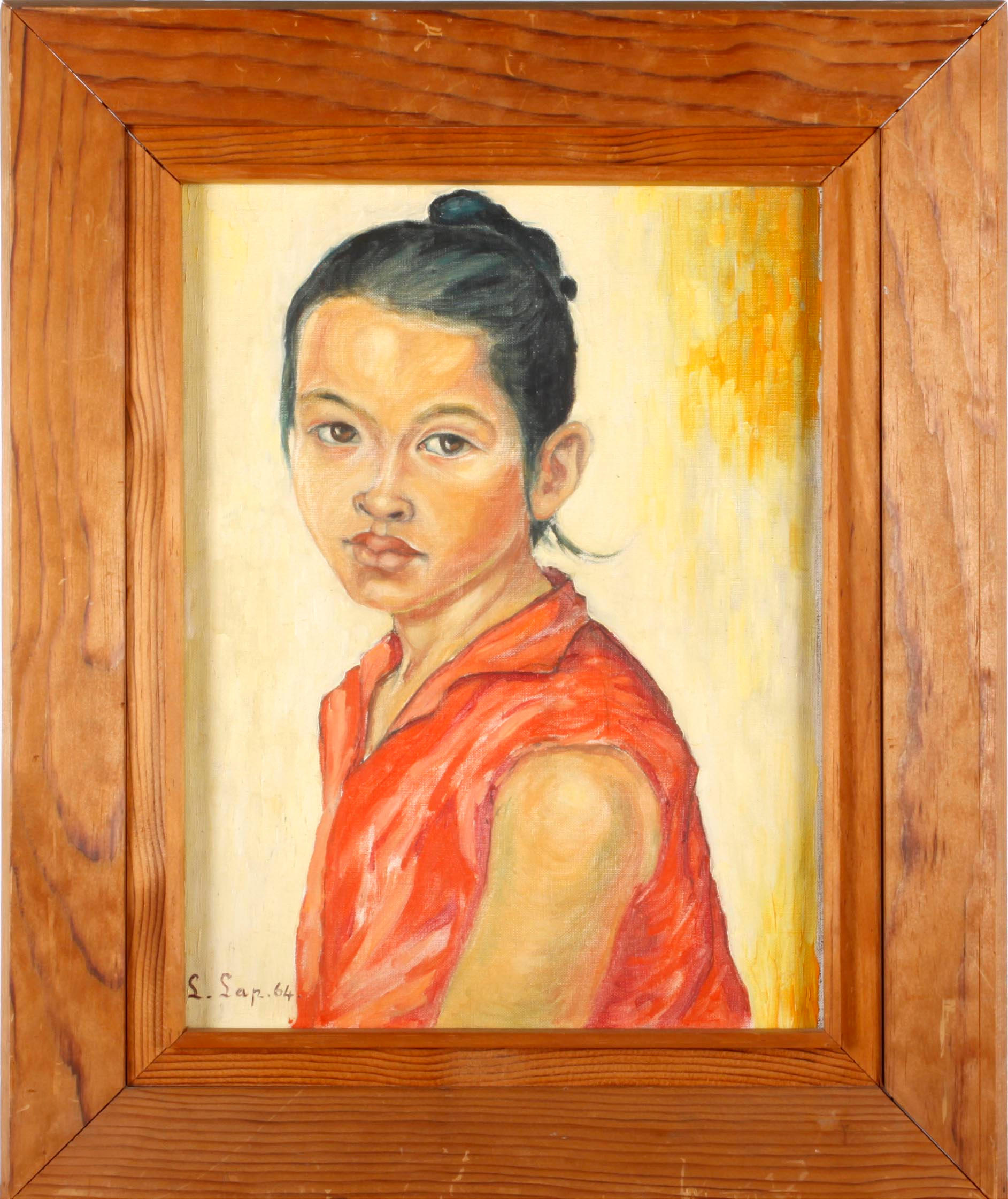 Bonhams L Lap Portrait Of A Girl Oil