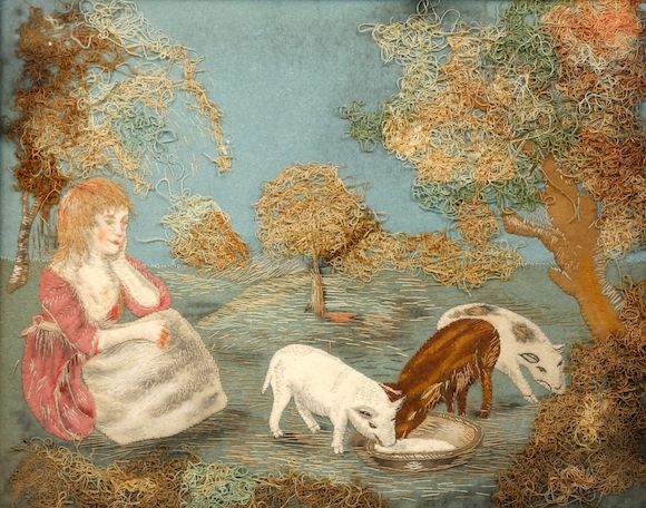 Bonhams : Three needlework pictures