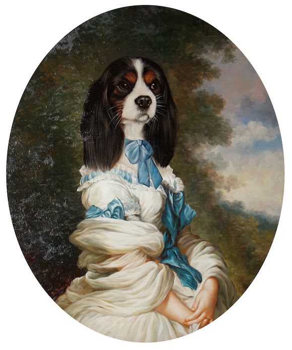 Bonhams : Thierry Poncelet (Belgian, born 1946) Portrait of a spaniel ...