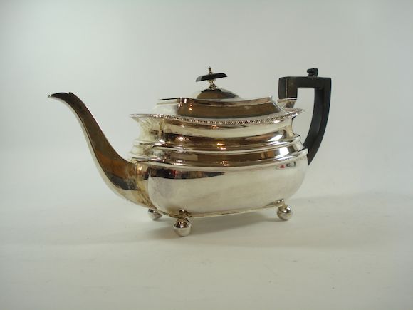 Bonhams : A silver Regency style teapot By James Dixon & Sons ...